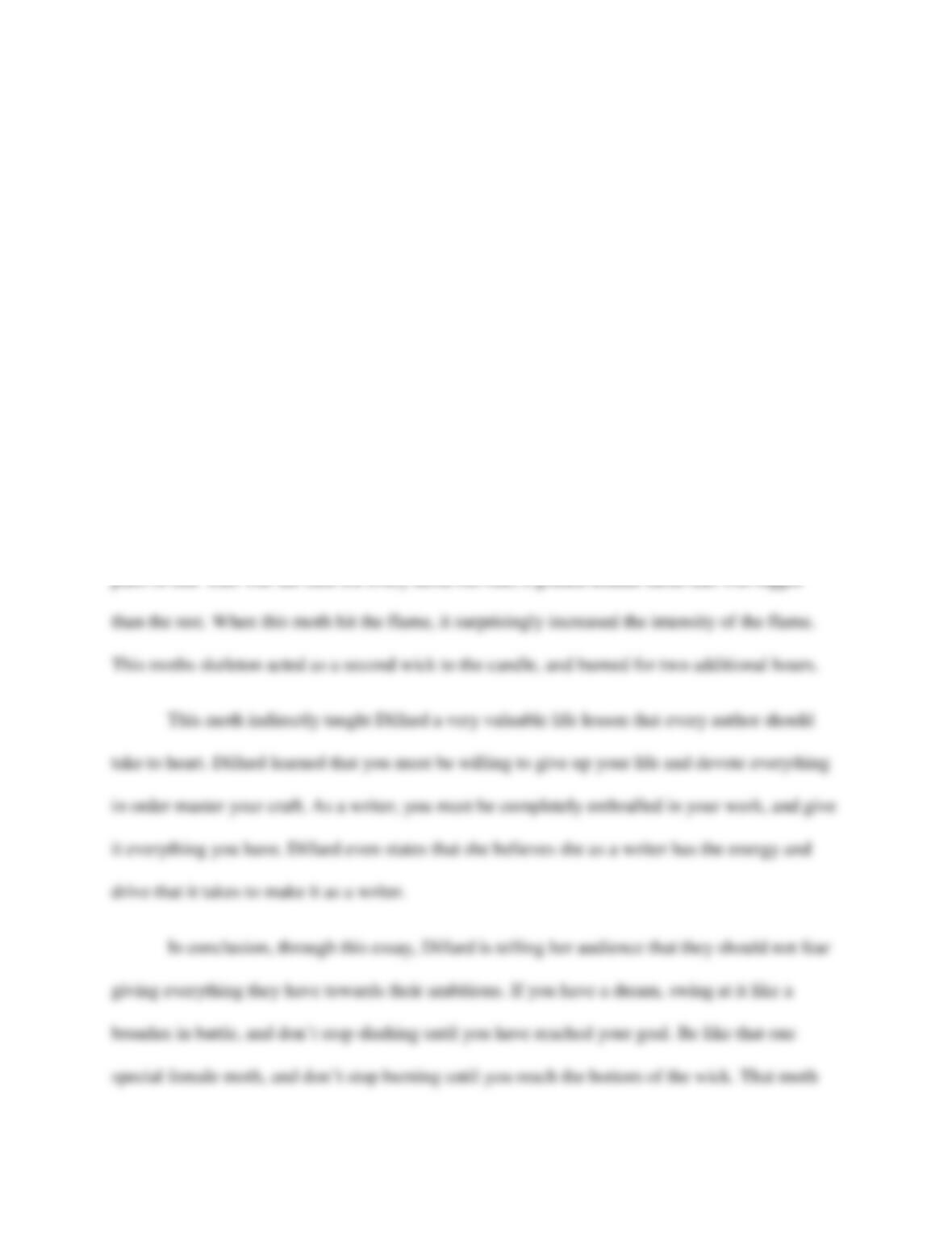 The Death Of The Moth By Annie Dillard Critical Response | Course Paper