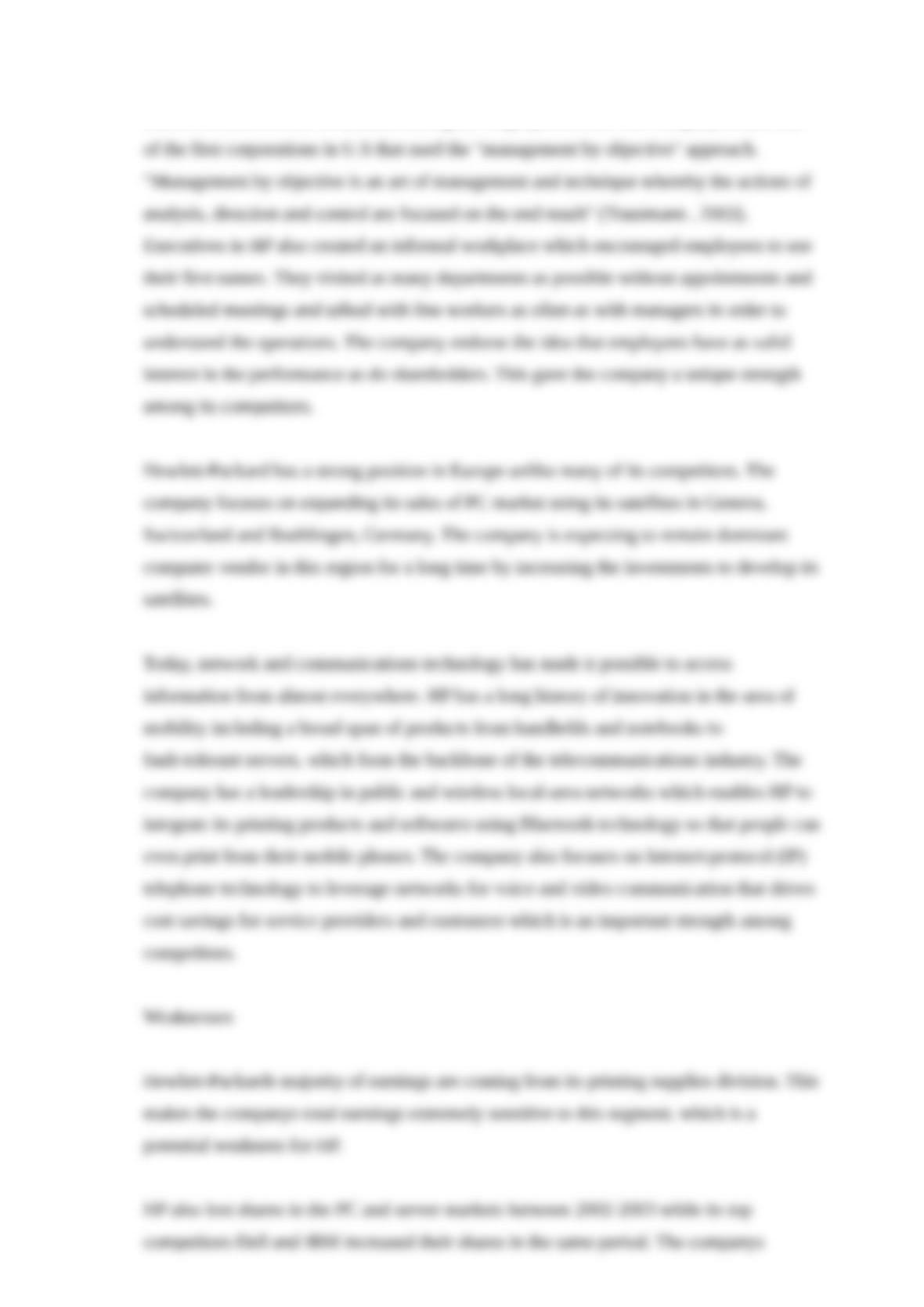 HP Company SWOT Analysis | Course Paper