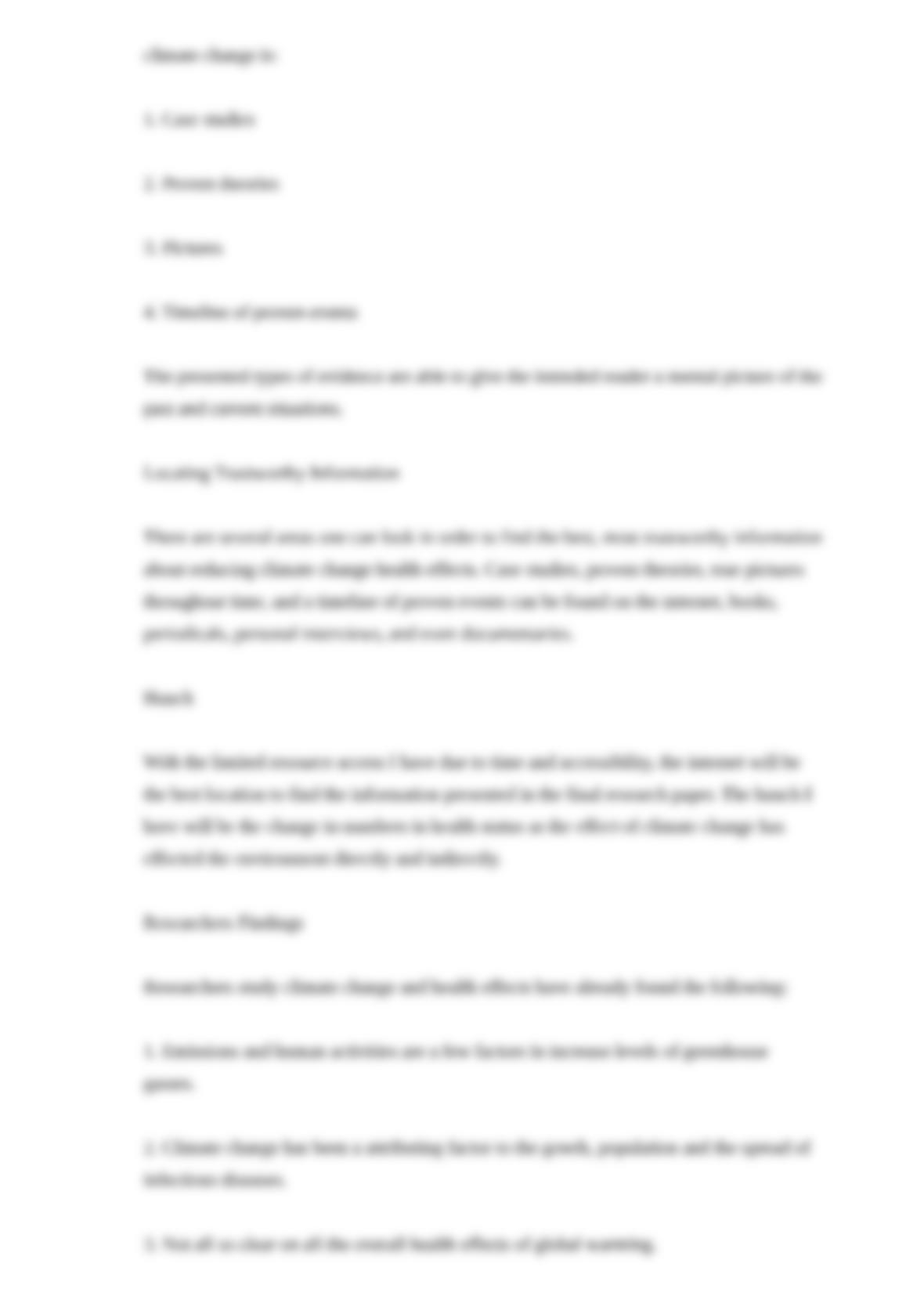 Project Proposal Effects of Climate Change | Course Paper