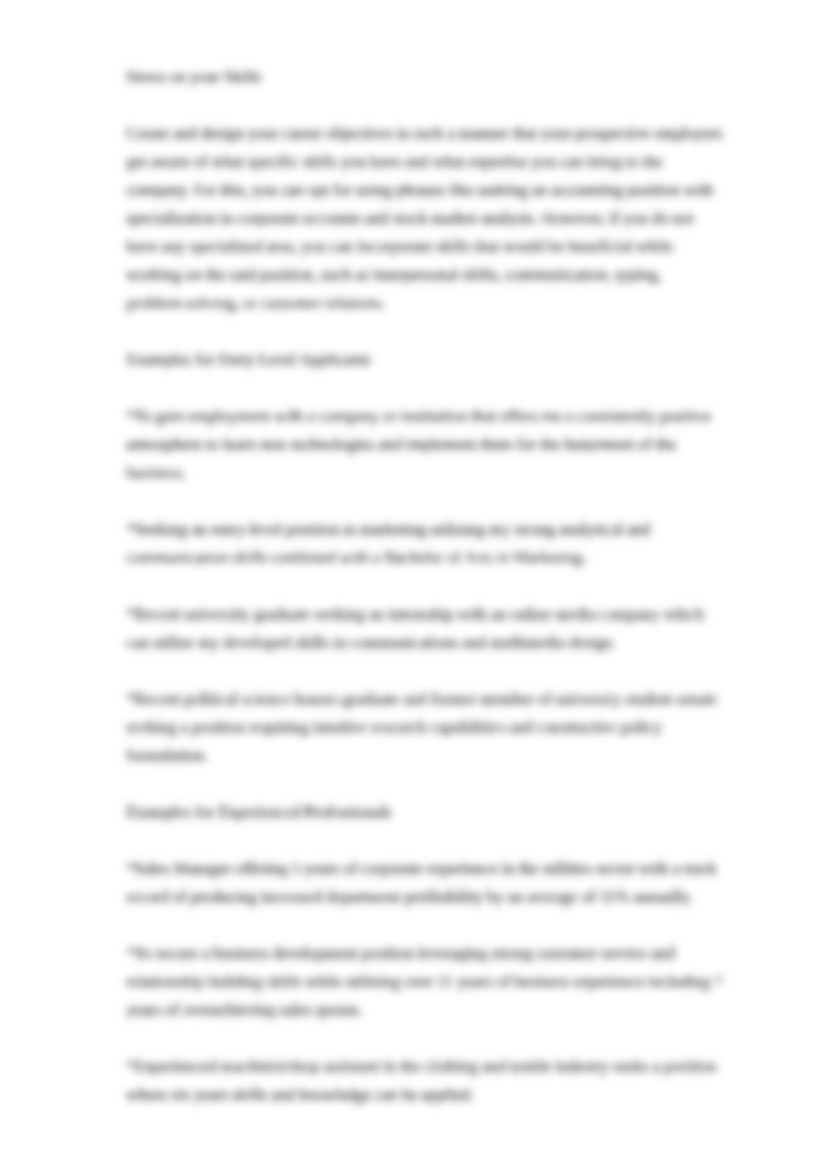 Career Aspirations Examples | Course Paper