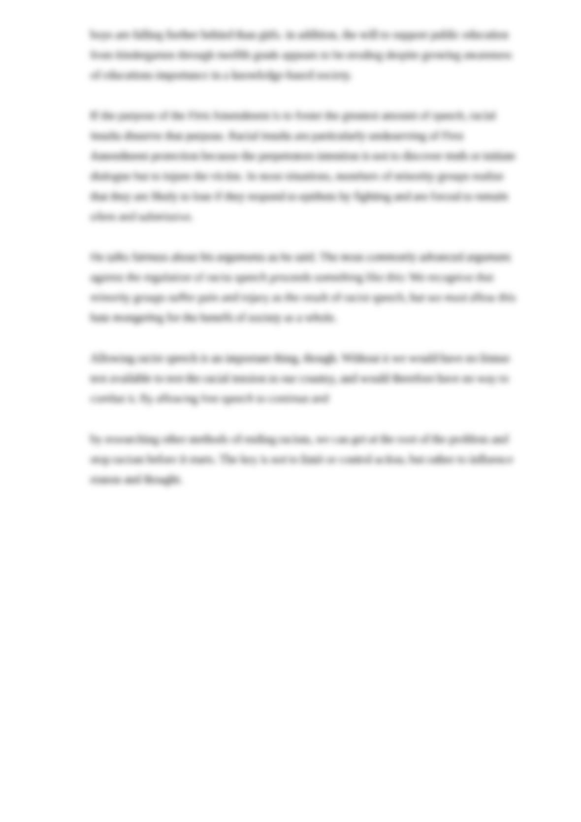 On Racist Speech | Course Paper