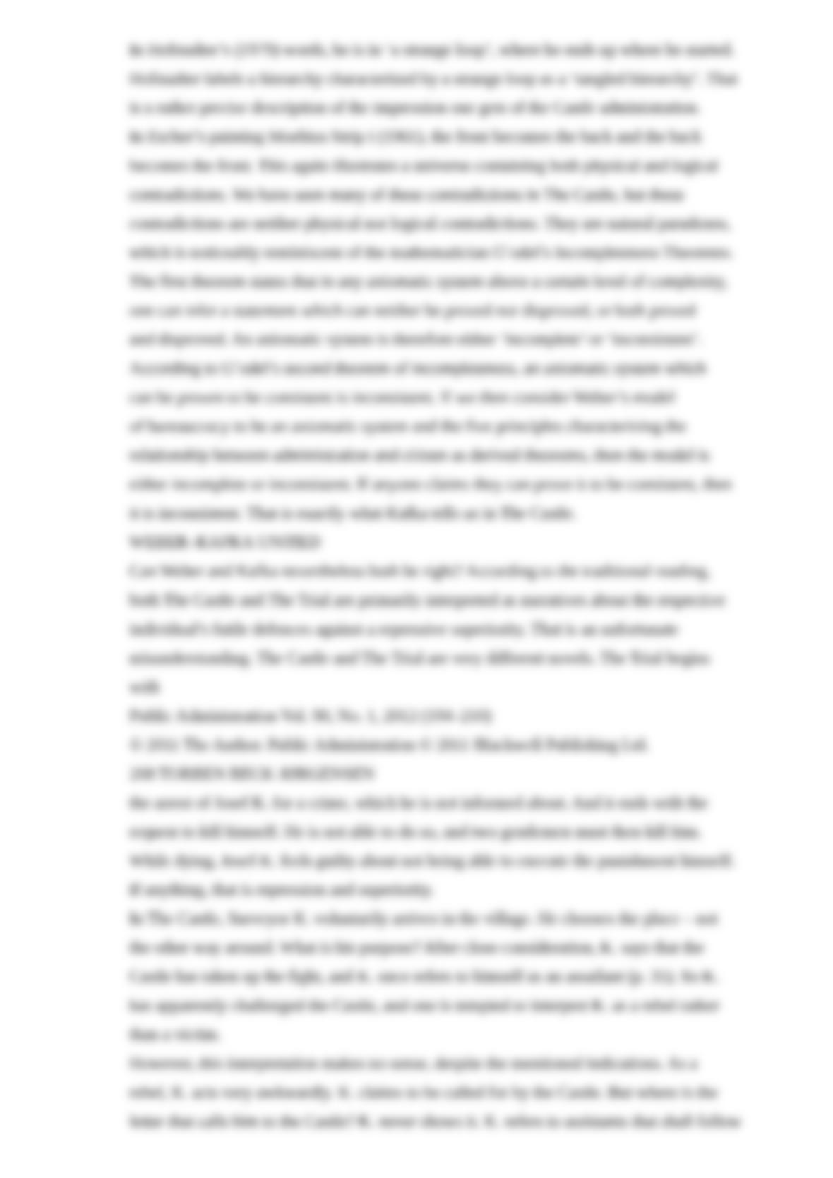 Kafka on bureaucracy | Get 24/7 Homework Help | Online Studying Solution