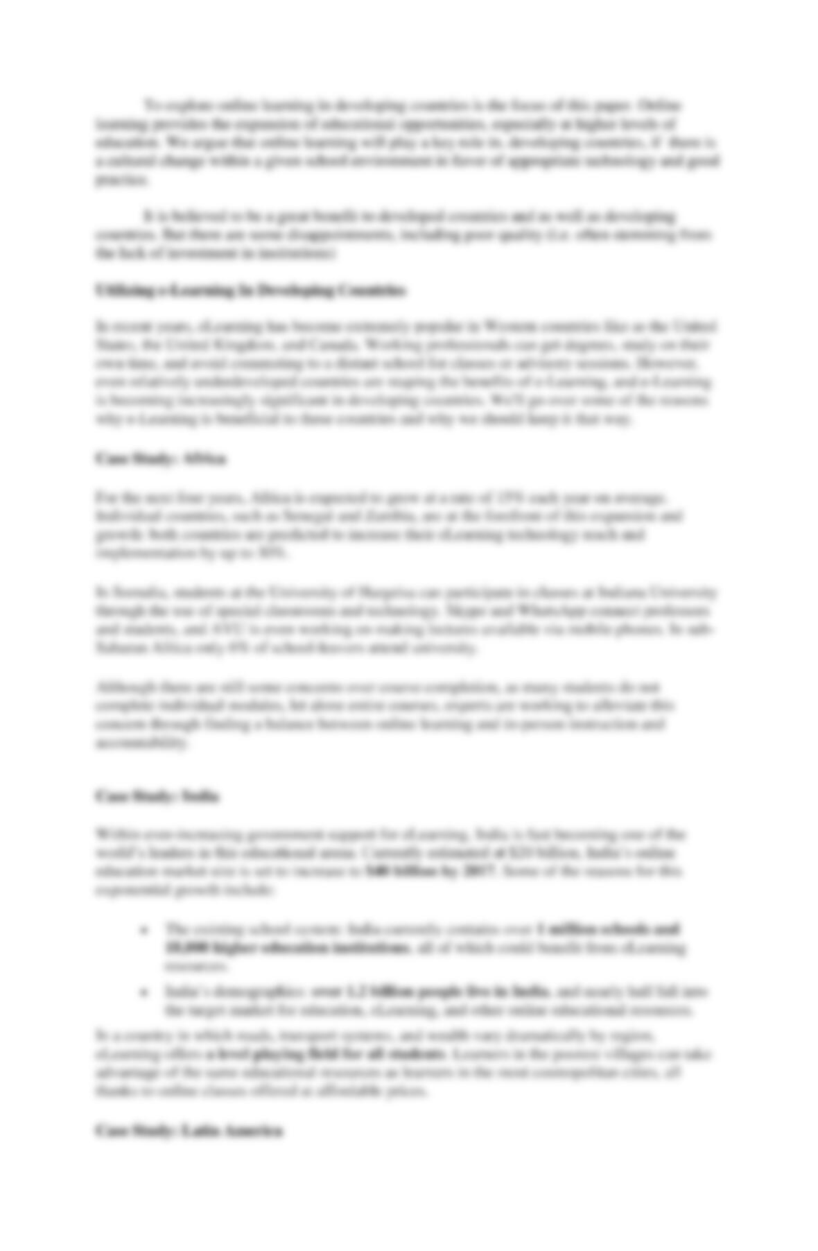 Online Learning In Third World Countries A Socio political Analysis Online Learning In Third World Countries A Socio political Analysis