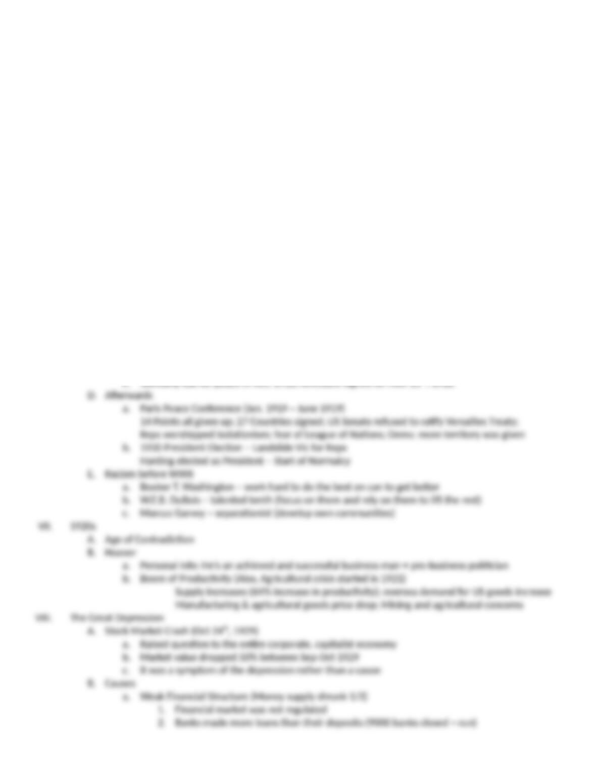 Lecture Notes for US History since 1877 | Course Paper